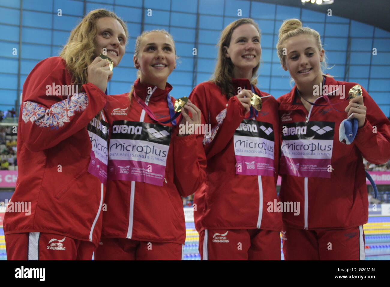 London, England, May 22, 2016 British Champion Swimmer europe 4 x 100 ...