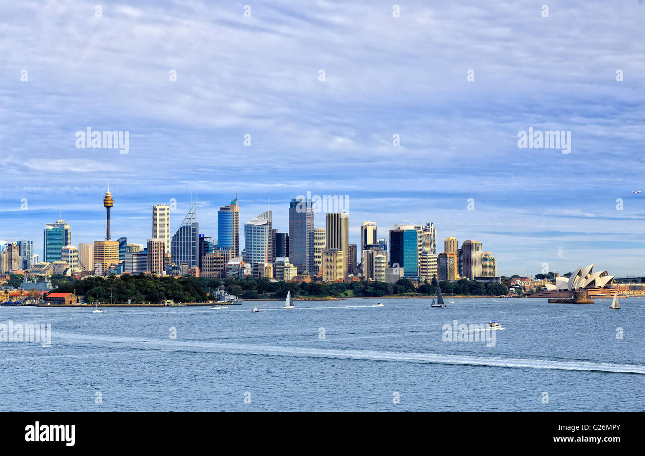 Sydney cityscape of CBD high-rise buildings towers and landmarks seen ...