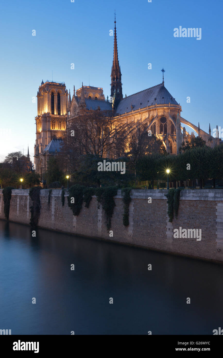 Rear view notre dame cathedral hi-res stock photography and images - Alamy