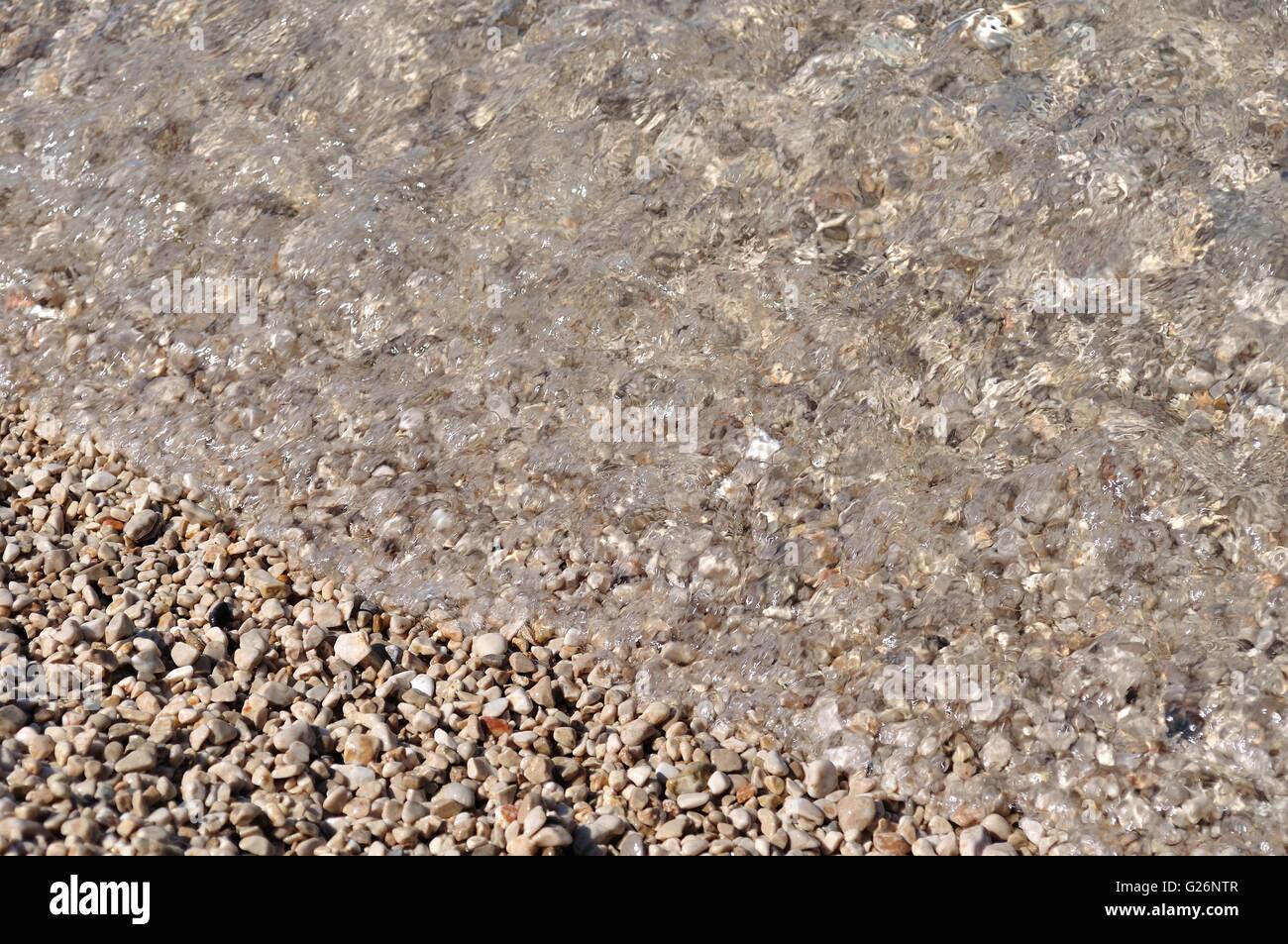 Clear water with beach pebbles. Natural background Stock Photo - Alamy