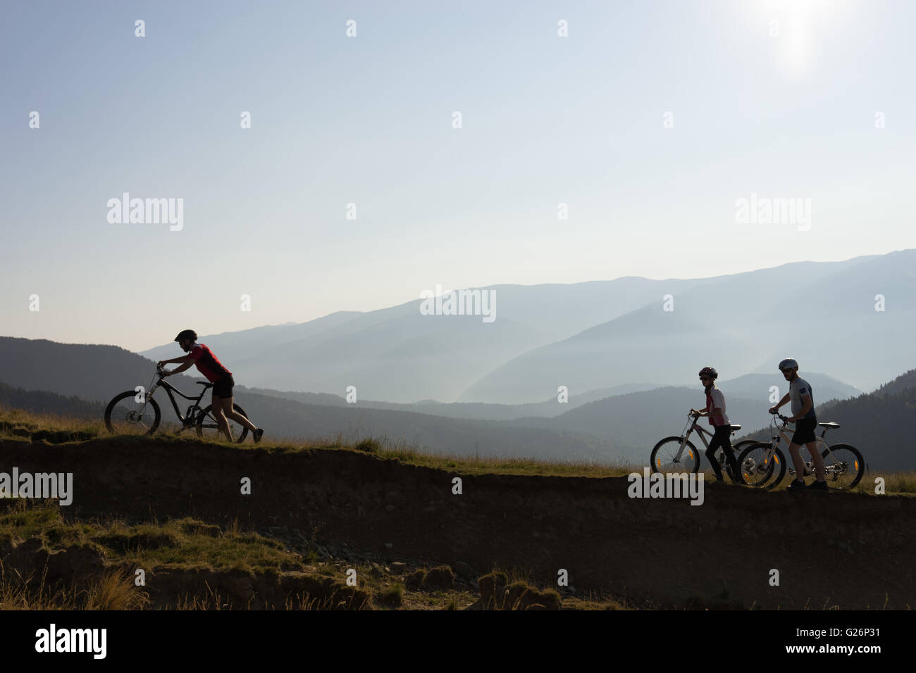 Push bike up hill hi-res stock photography and images - Alamy