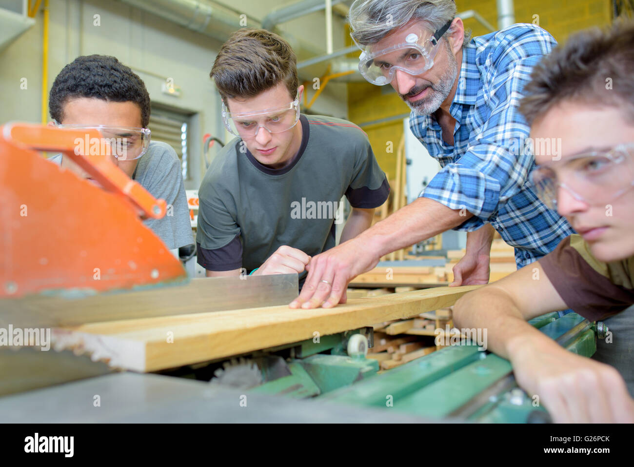 electronic wood cutting machine Stock Photo - Alamy