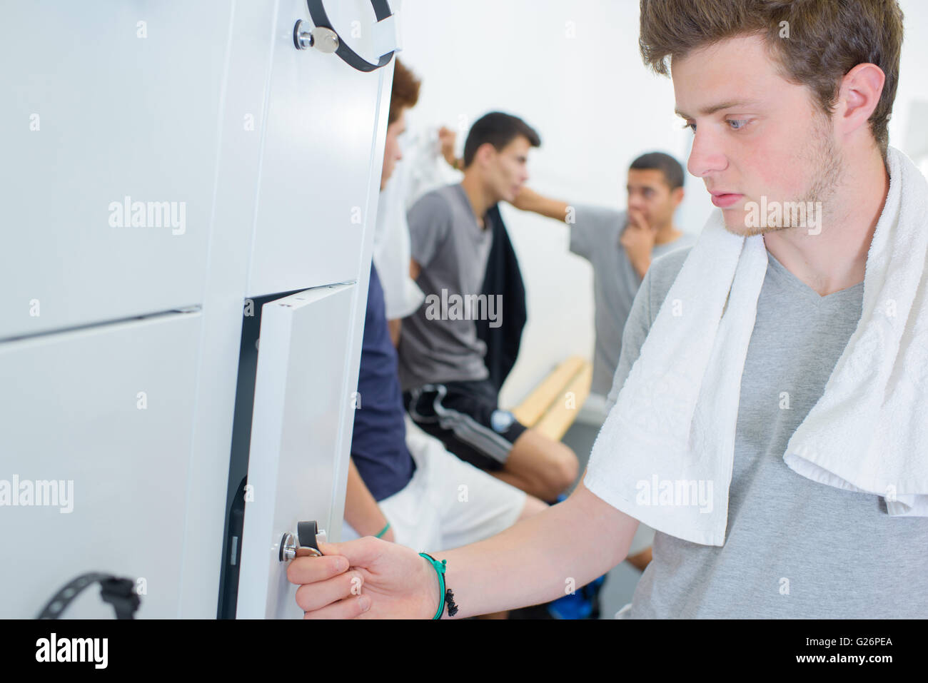 young men in the locker room Stock Photo - Alamy