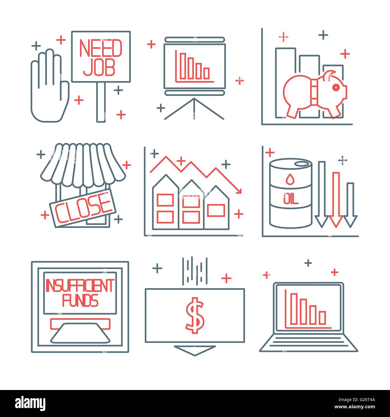 Economic analysis line icons Stock Vector Images - Alamy