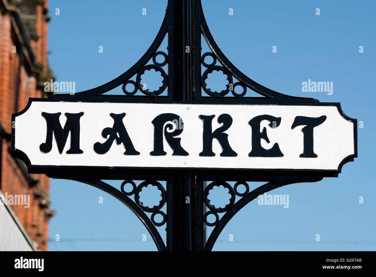 Market sign, Long Eaton, Derbyshire, England, UK Stock Photo - Alamy