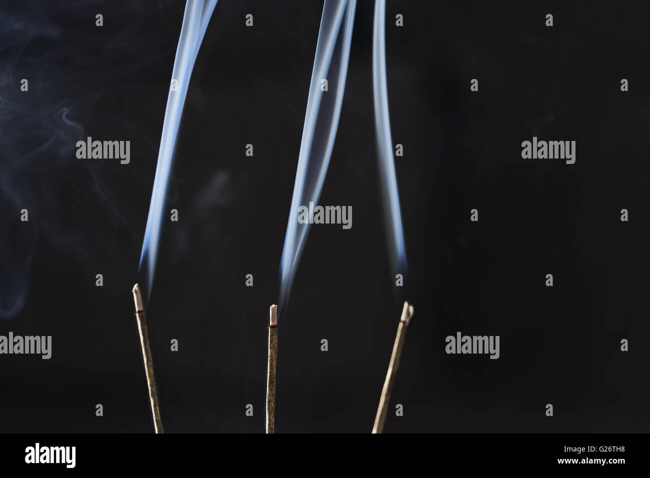 Incense Sticks with Smoke Stock Photo - Alamy