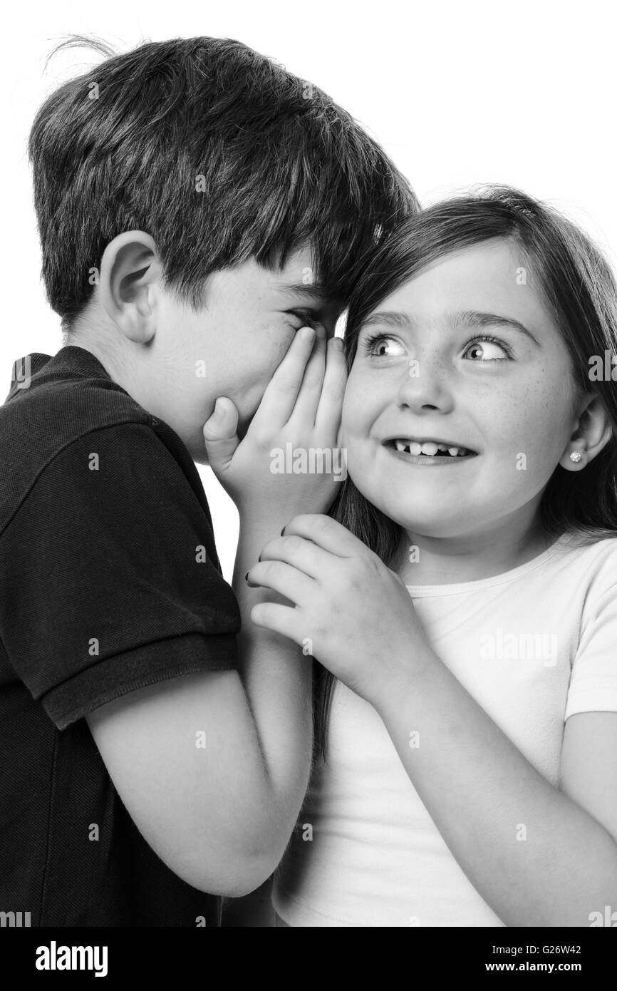 Whispering Black and White Stock Photos & Images - Alamy