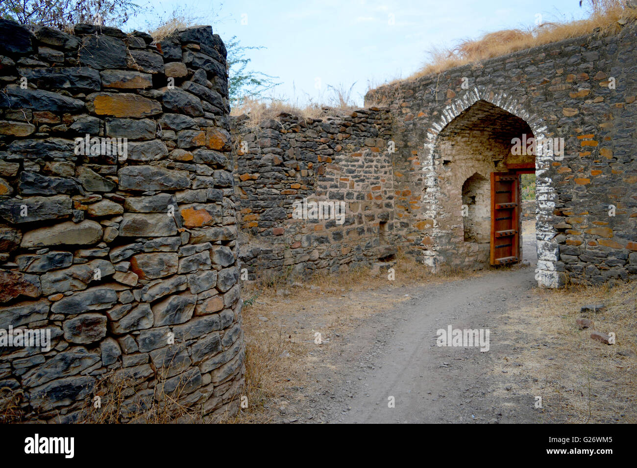 Old gate of a fort near Akluj, Maharashtra, India Stock Photo - Alamy