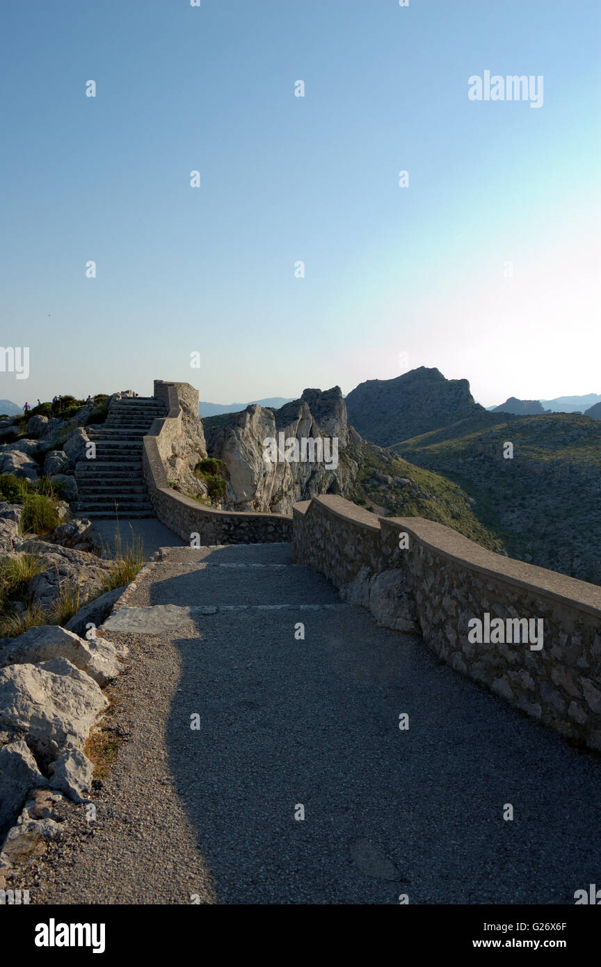 Evening sun at the viewpoint above Port Pollensa, Mallorca Stock Photo ...