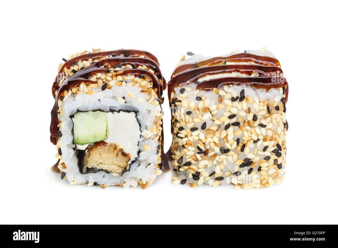 Two rolls tempura rice Cut Out Stock Images & Pictures - Alamy