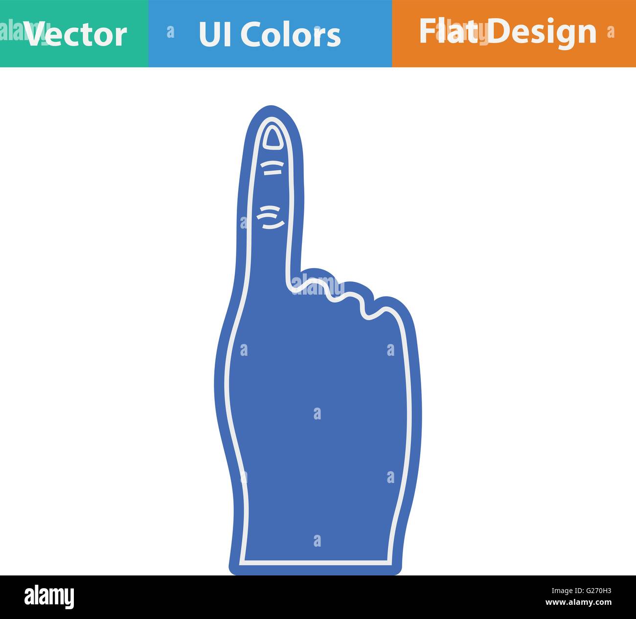 Fans foam finger icon. Flat design. Vector illustration Stock Vector ...