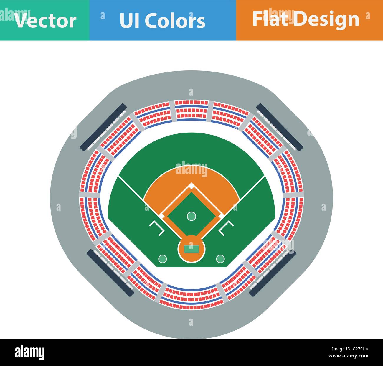 Baseball stadium icon. Flat design. Vector illustration Stock Vector ...