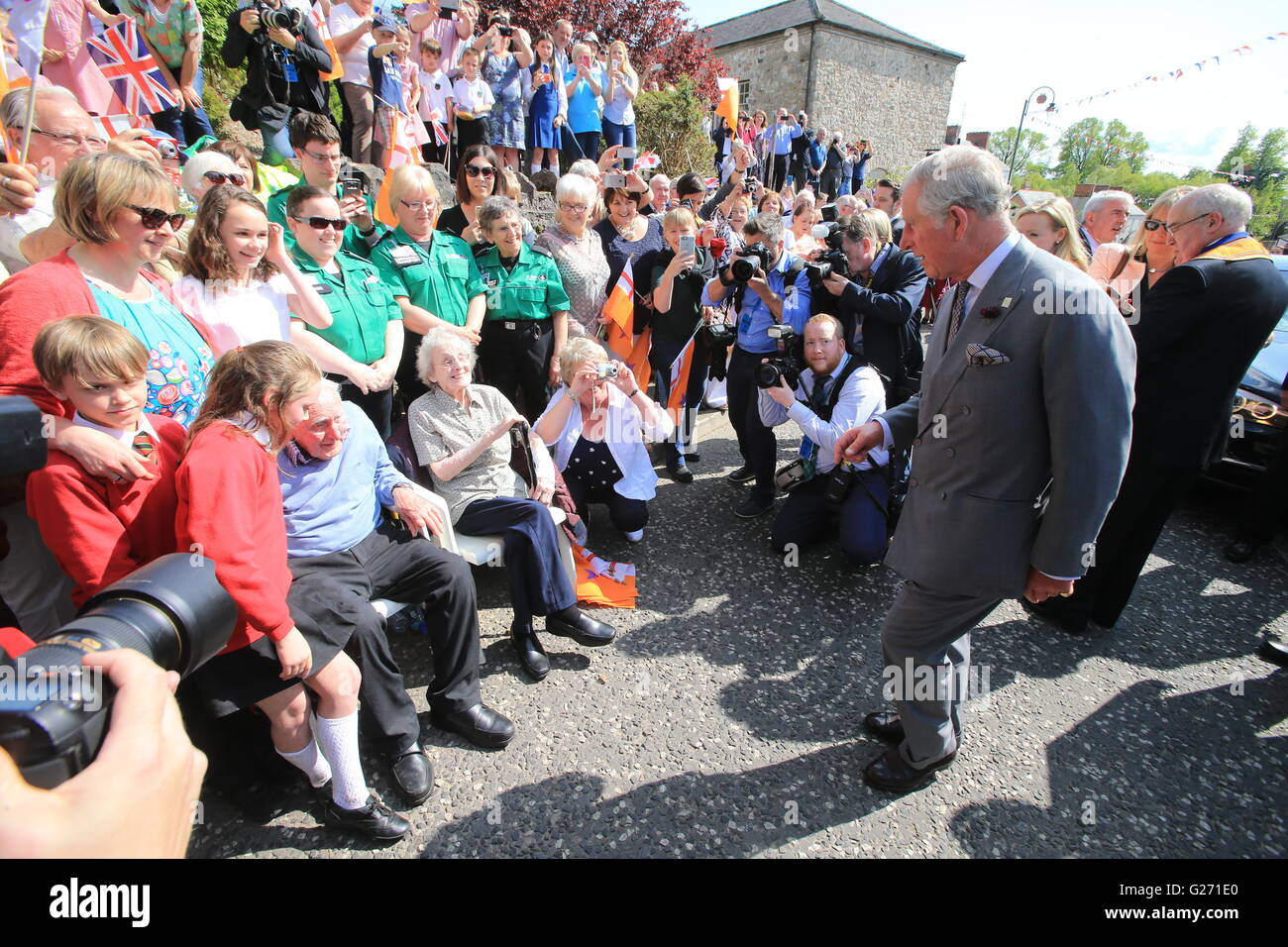 HRH - Britain's Prince Charles (C) arrives to an Orange Hall in the ...