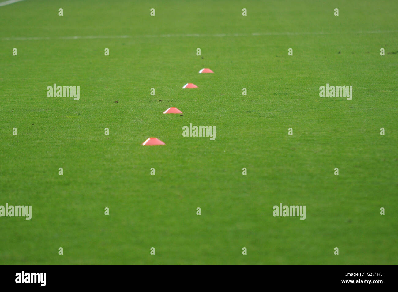 Soccer football field training equipment Stock Photo - Alamy