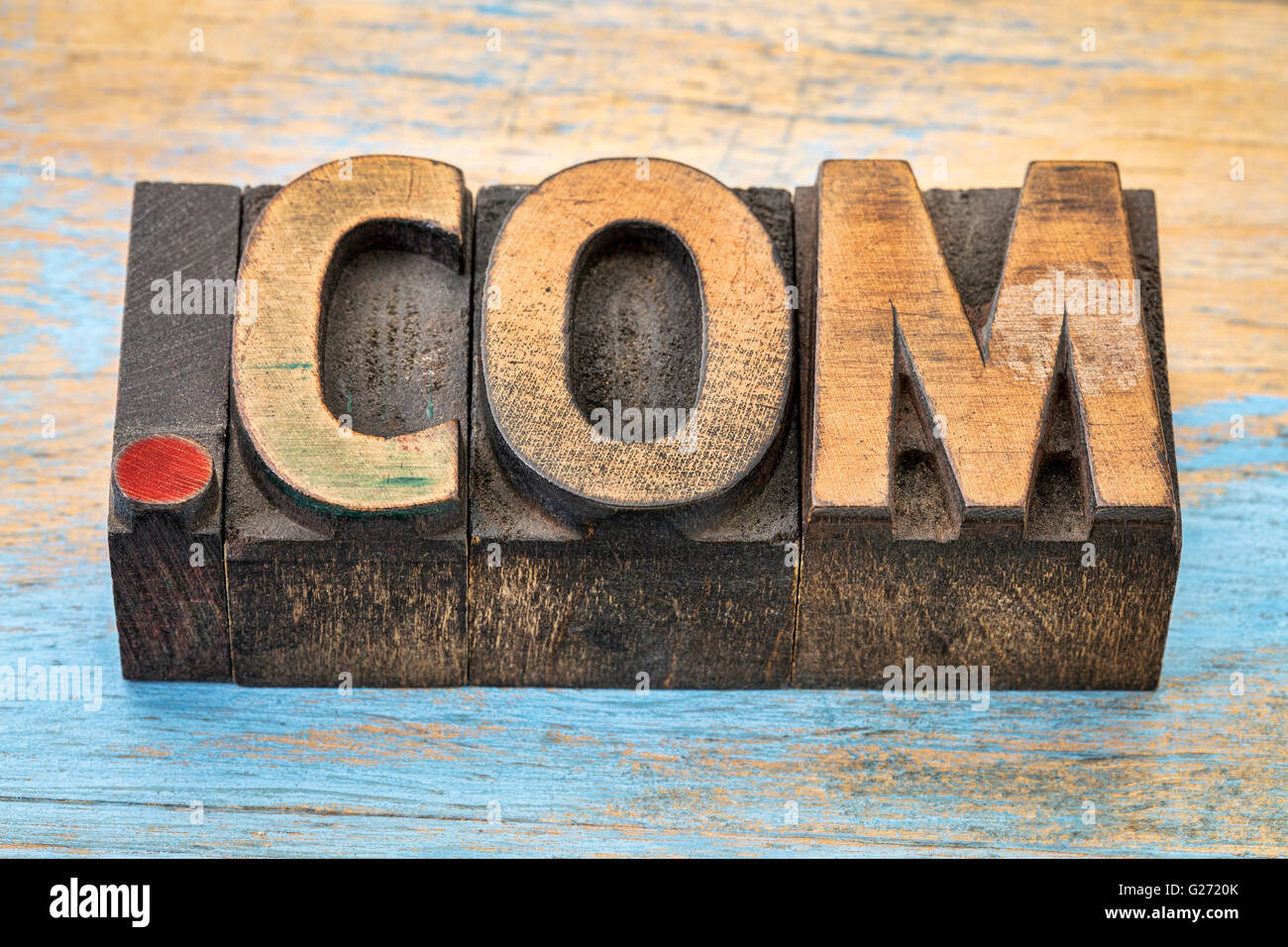 dot com business internet domain - text in vintage letterpress wood ...