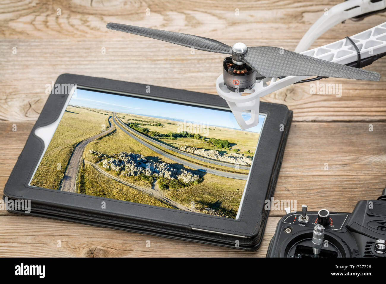 Aerial photography concept - reviewing picture of Natural Fort, highway ...