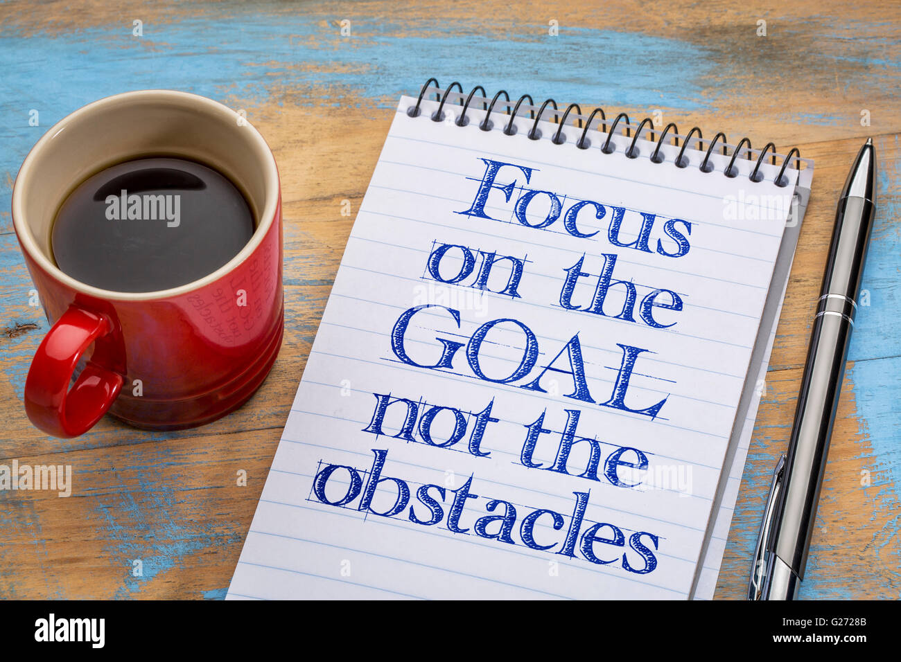 Focus on the goal, not the obstacles - inspirational advice on a spiral ...