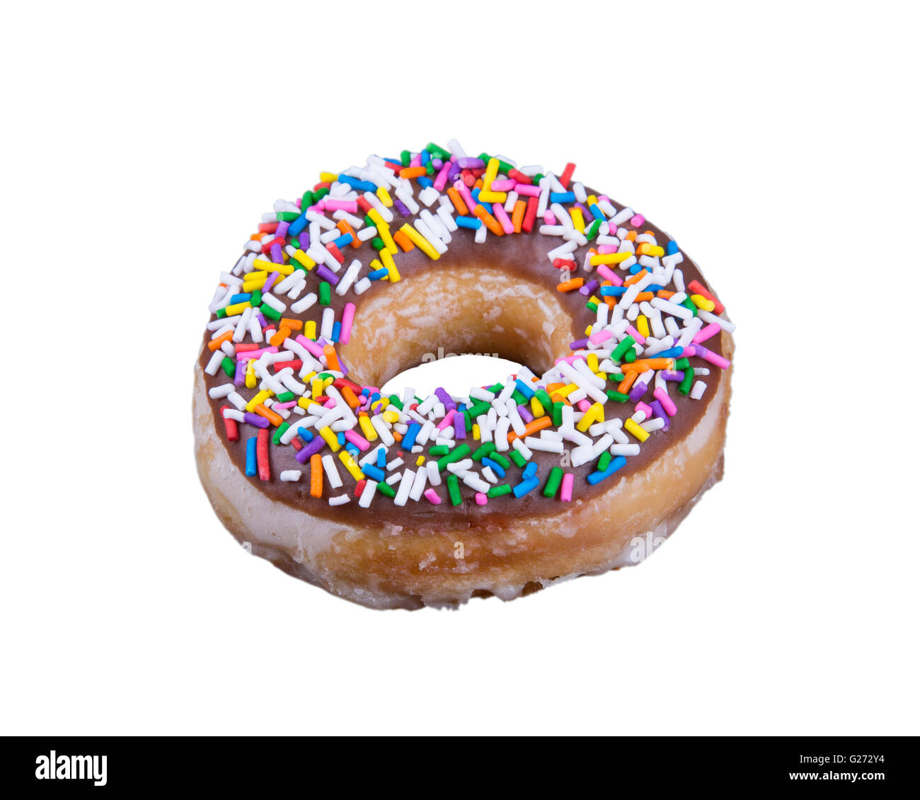 Donut with sprinkles isolated on white background Stock Photo - Alamy