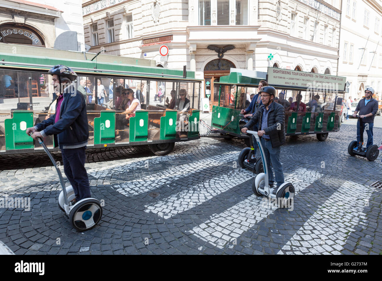 Touring Prague on board a balanced two-wheel Segway Stock Photo - Alamy