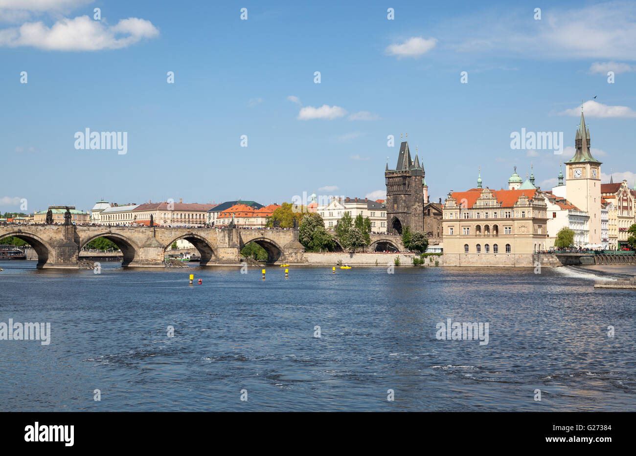 Vltava river and Old Town, UNESCO World Heritage Site, Prague, Czech ...