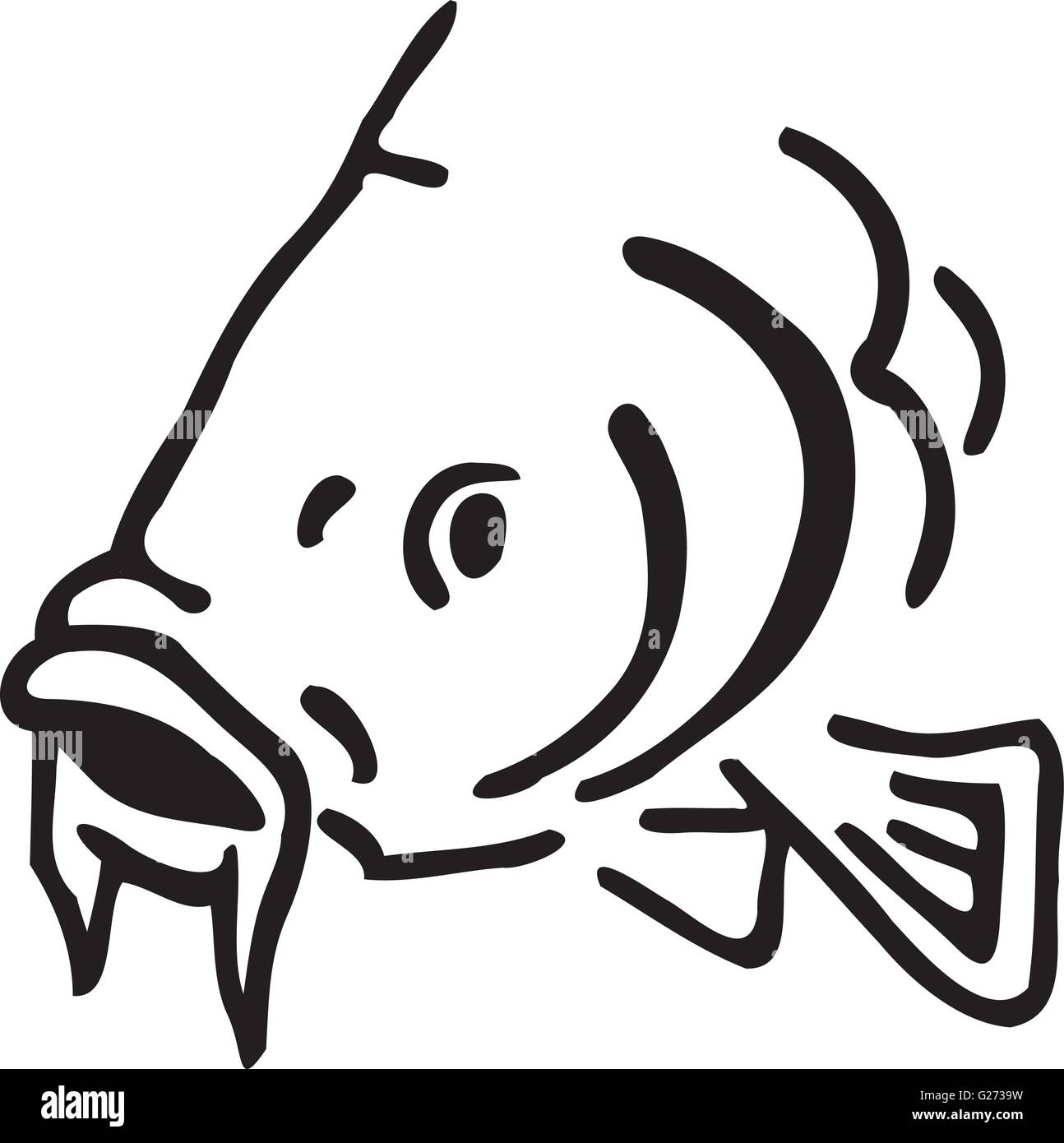 Carp silhouette Stock Vector Images - Alamy