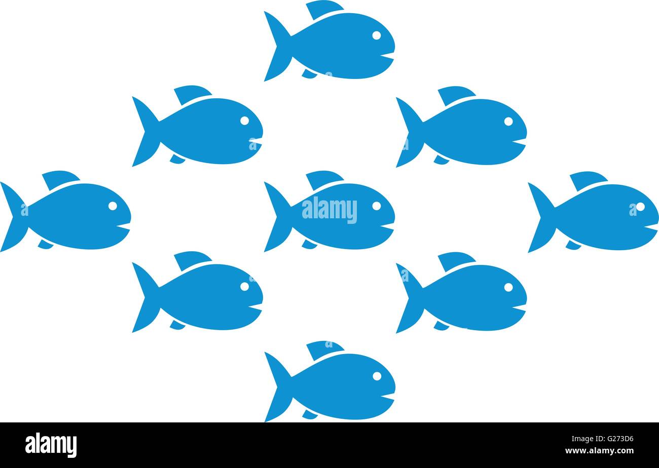 Fish shoal with nine fishes Stock Vector Image & Art - Alamy