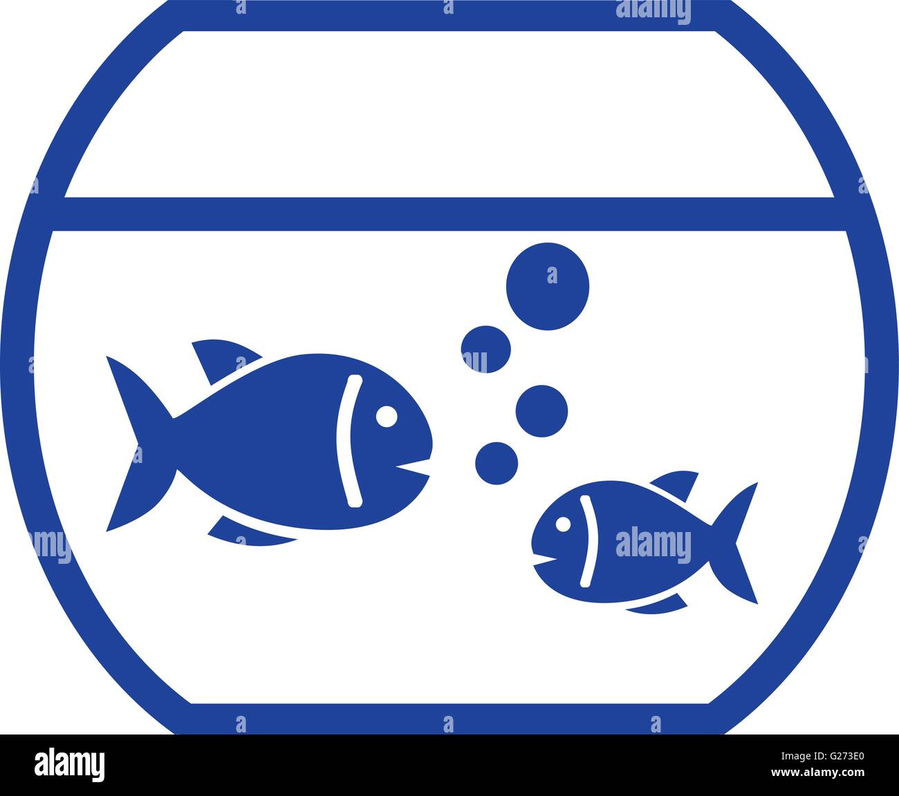 Fishbowl vector with two fishes and bubbles Stock Vector Image & Art ...