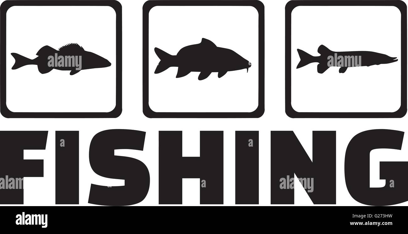 Fishing Fish Icons Stock Vector Image & Art - Alamy