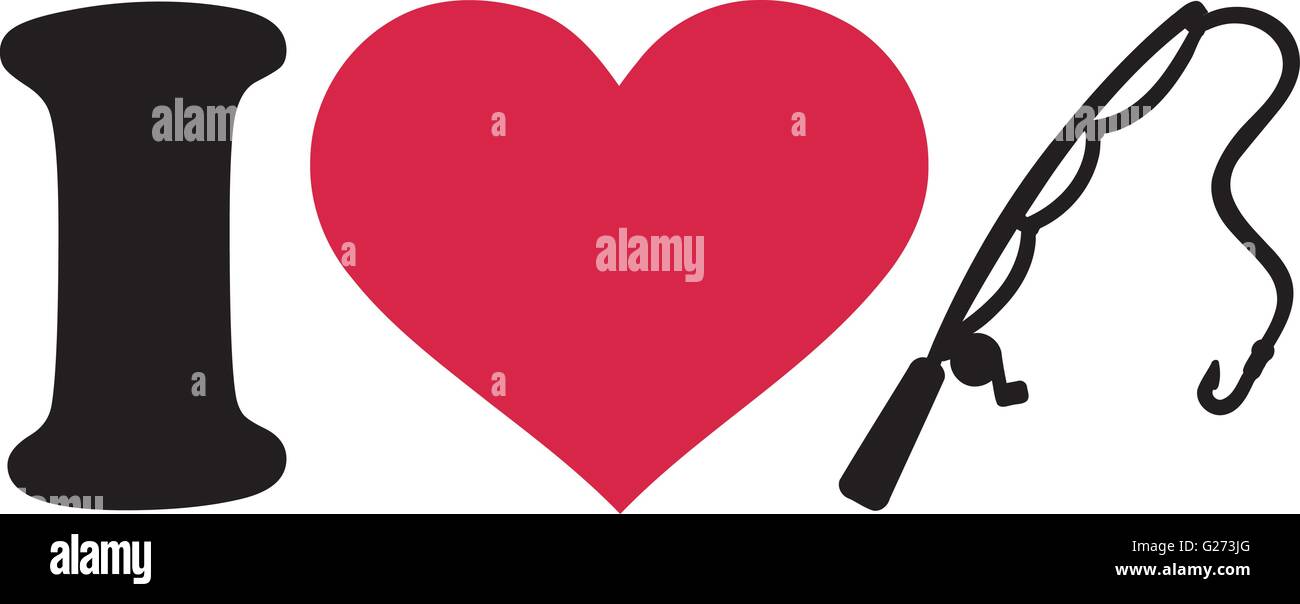 I love fishing rod Stock Vector Image & Art - Alamy