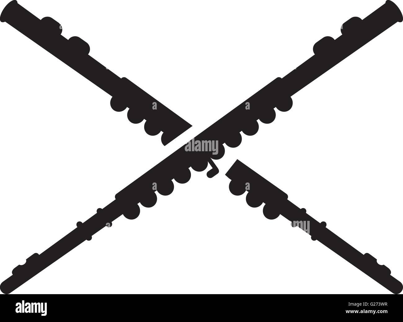Transverse Flute crossed Stock Vector Image & Art - Alamy