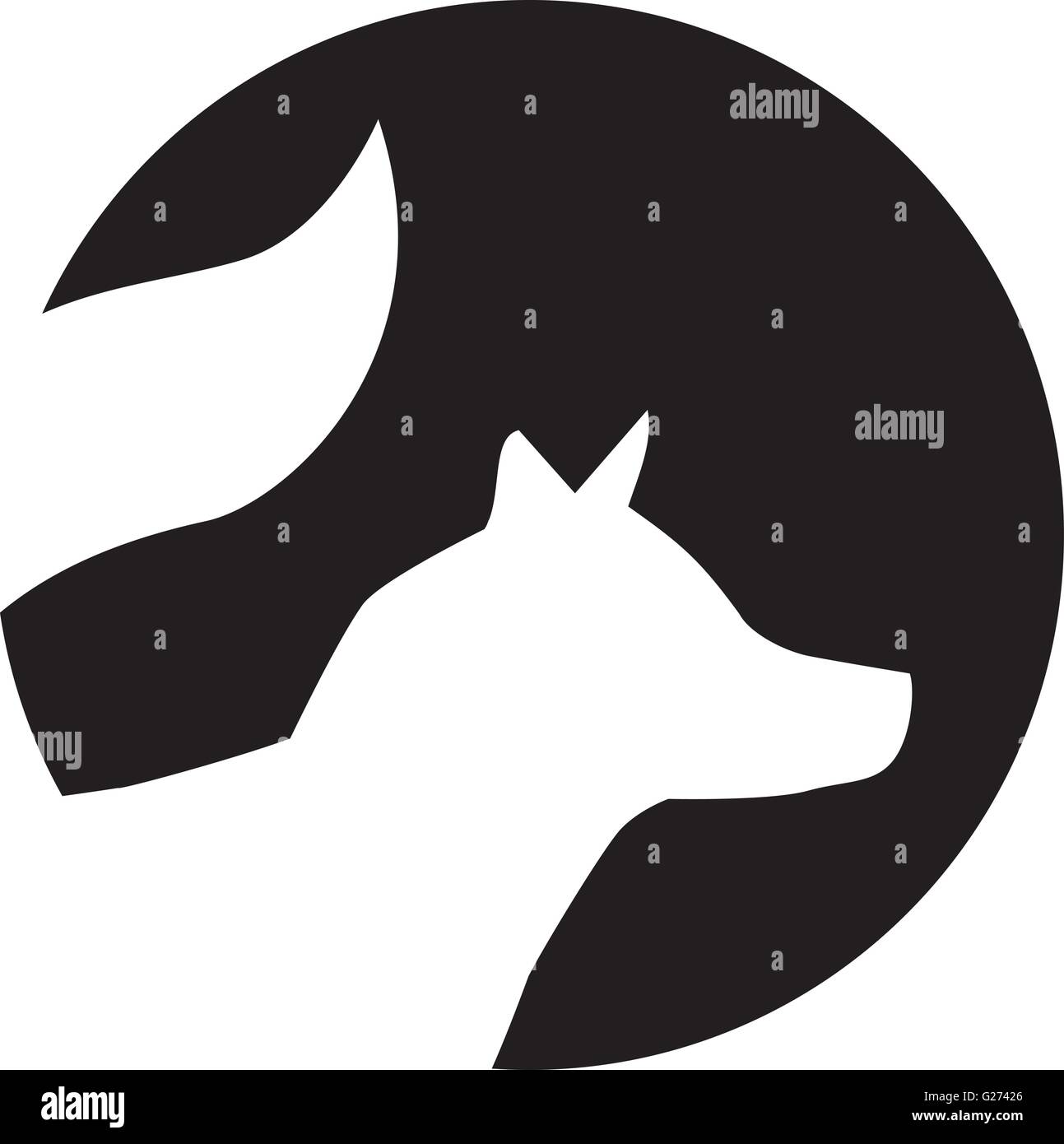 Moon fox logo hi-res stock photography and images - Alamy