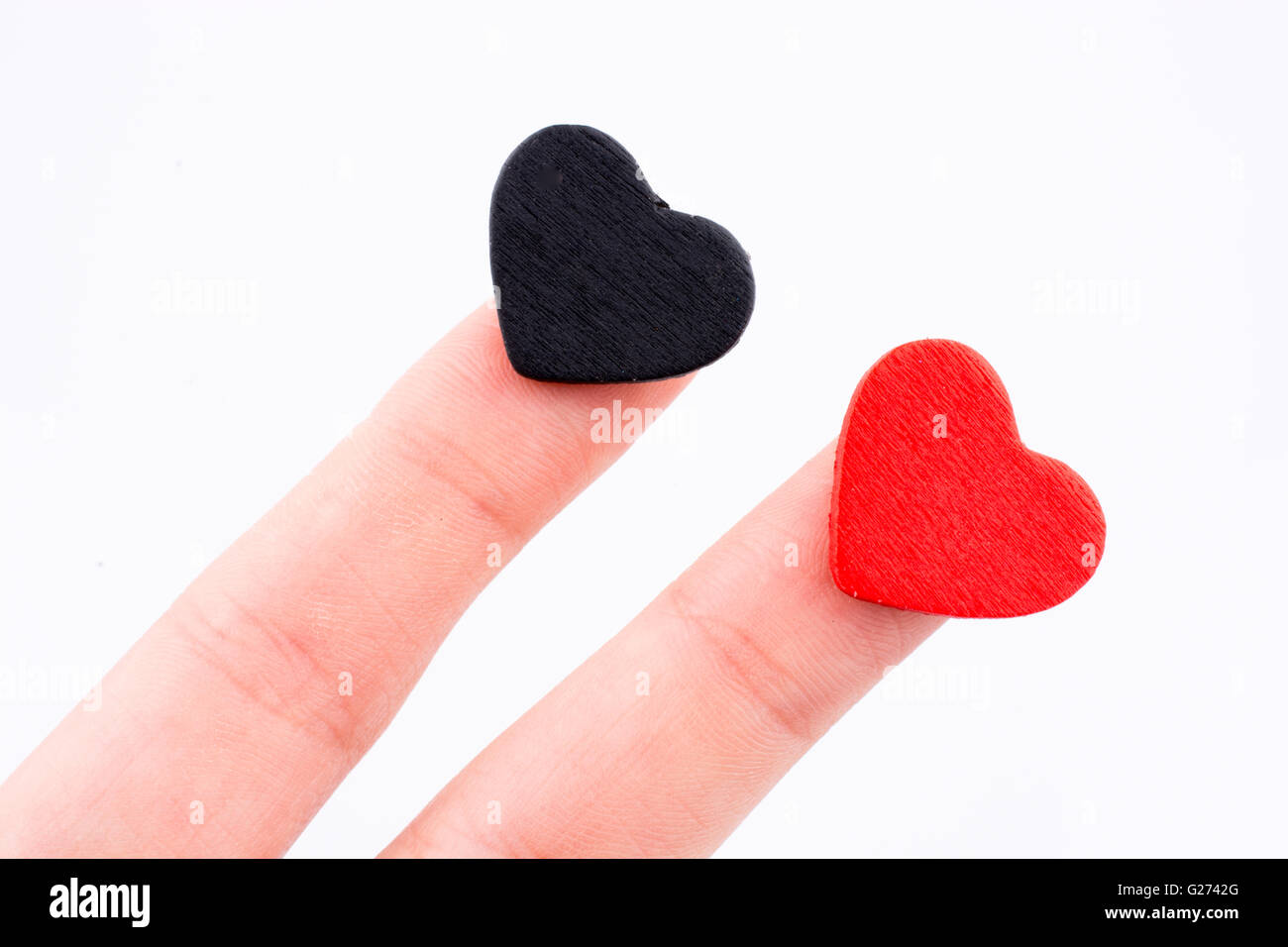 Hand with small hearts on a white background Stock Photo - Alamy