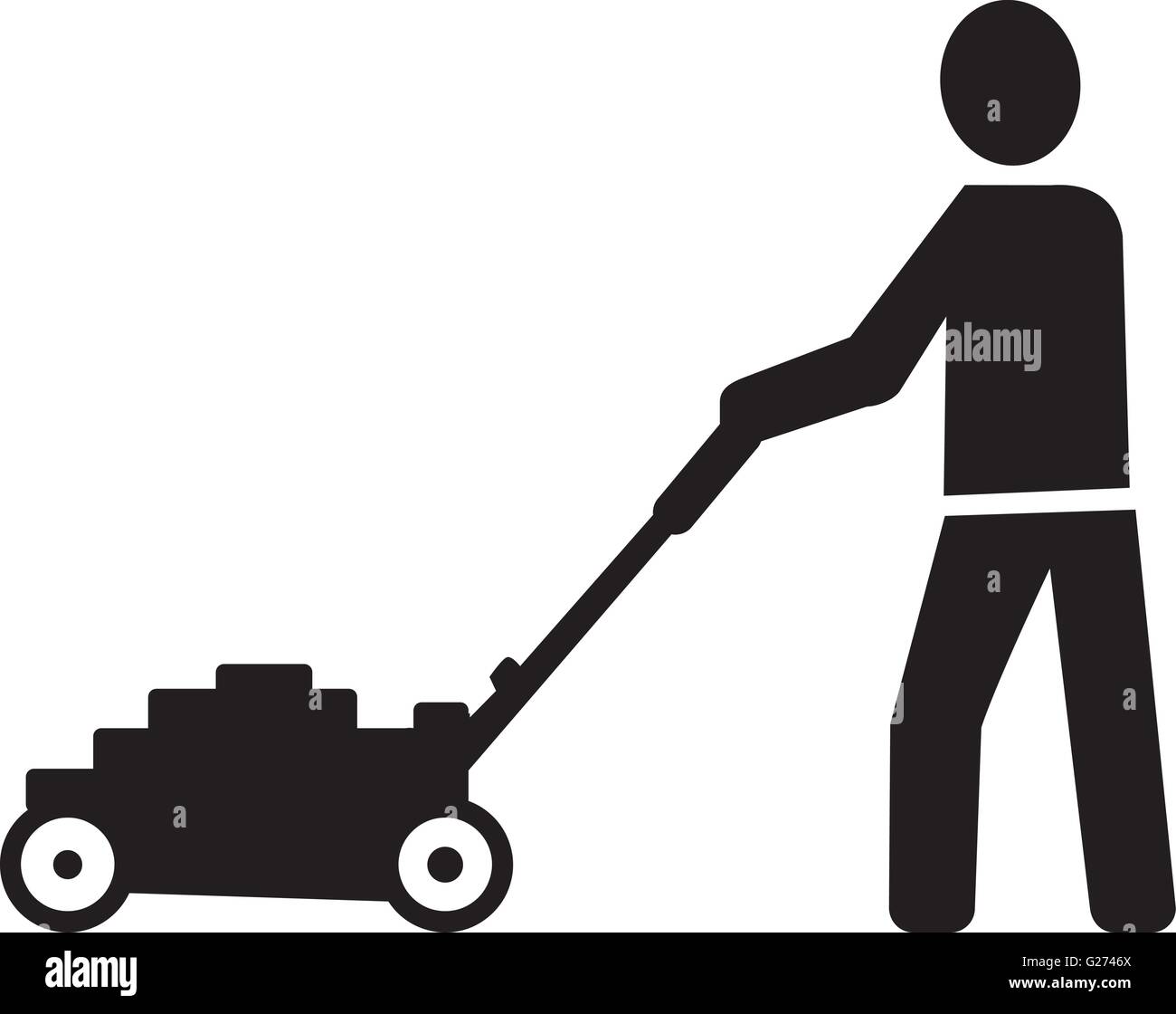 Lawn mower man pictogram Stock Vector Image & Art - Alamy