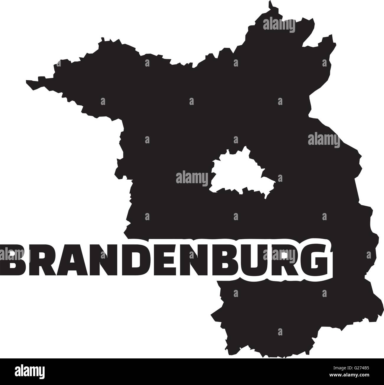 Brandenburg map with title Stock Vector Image & Art - Alamy