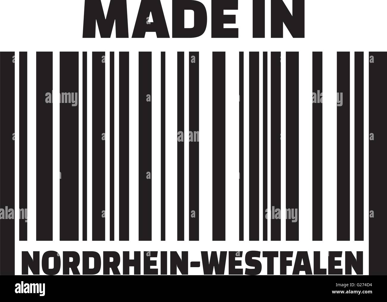 Made in North Rhine-Westphalia barcode german Stock Vector Image & Art ...