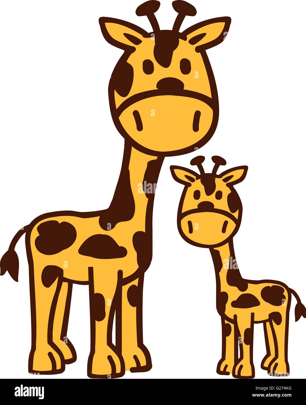 Cartoon Giraffe Family Stock Vector Image & Art - Alamy