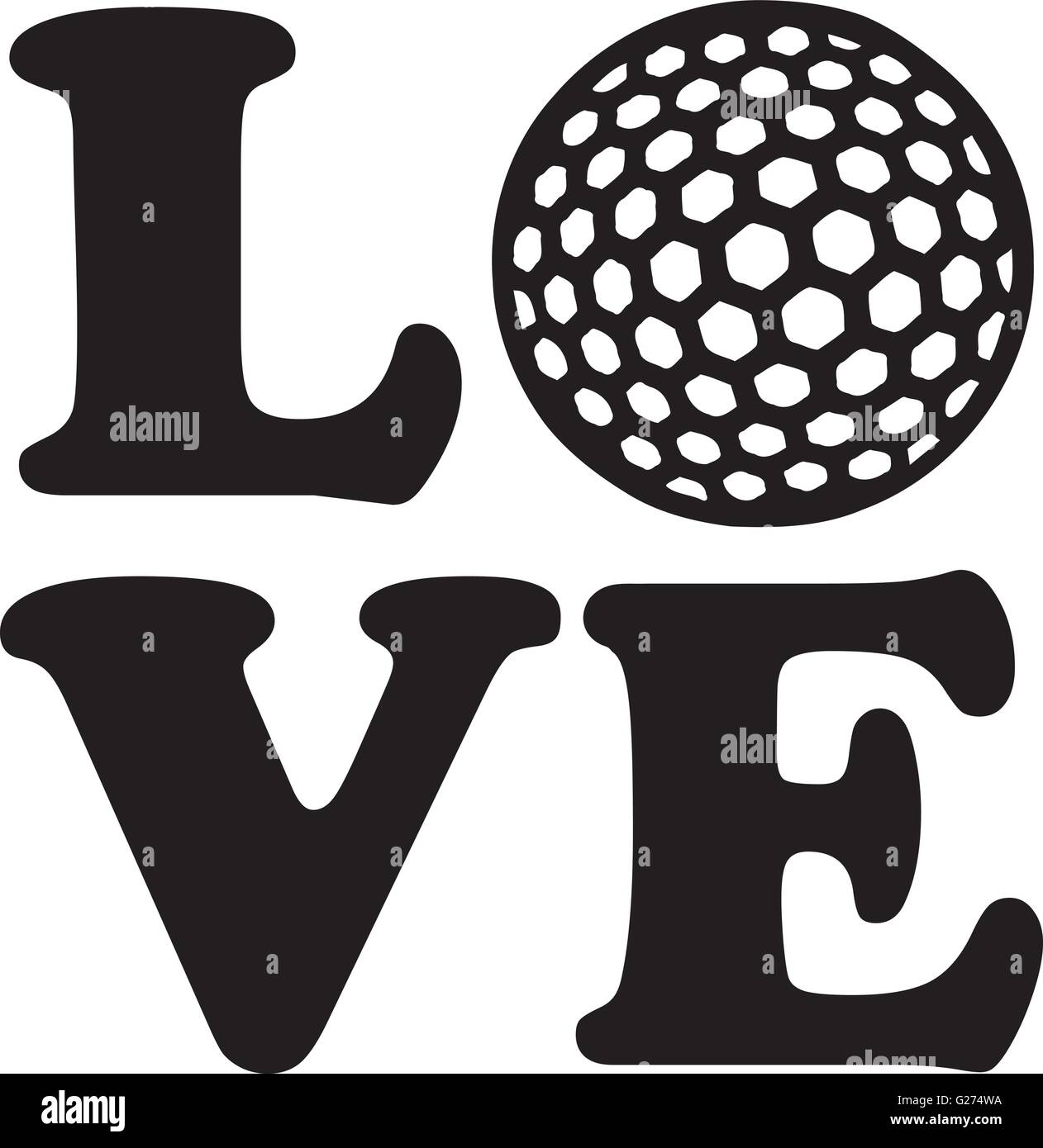 Golf Love Ball Stock Vector Image & Art - Alamy