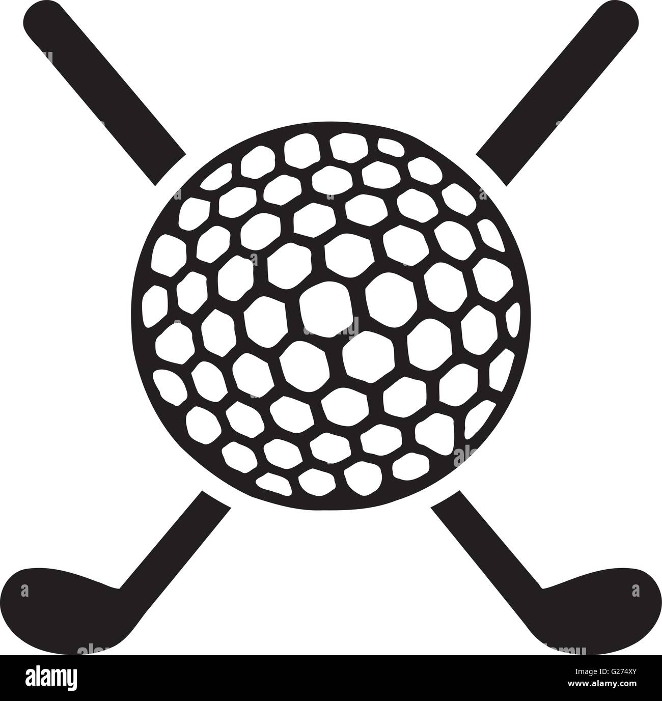 Golf Clubs Crossed With Ball Stock Vector Image And Art Alamy