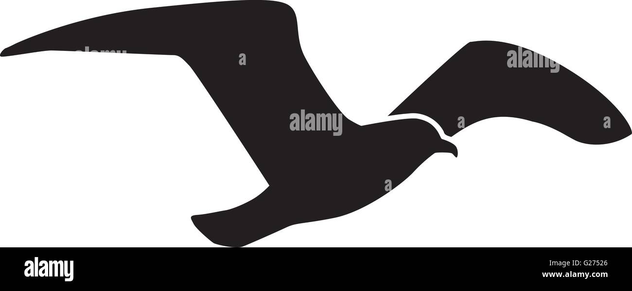 Seagull flying silhouette Stock Vector Image & Art - Alamy