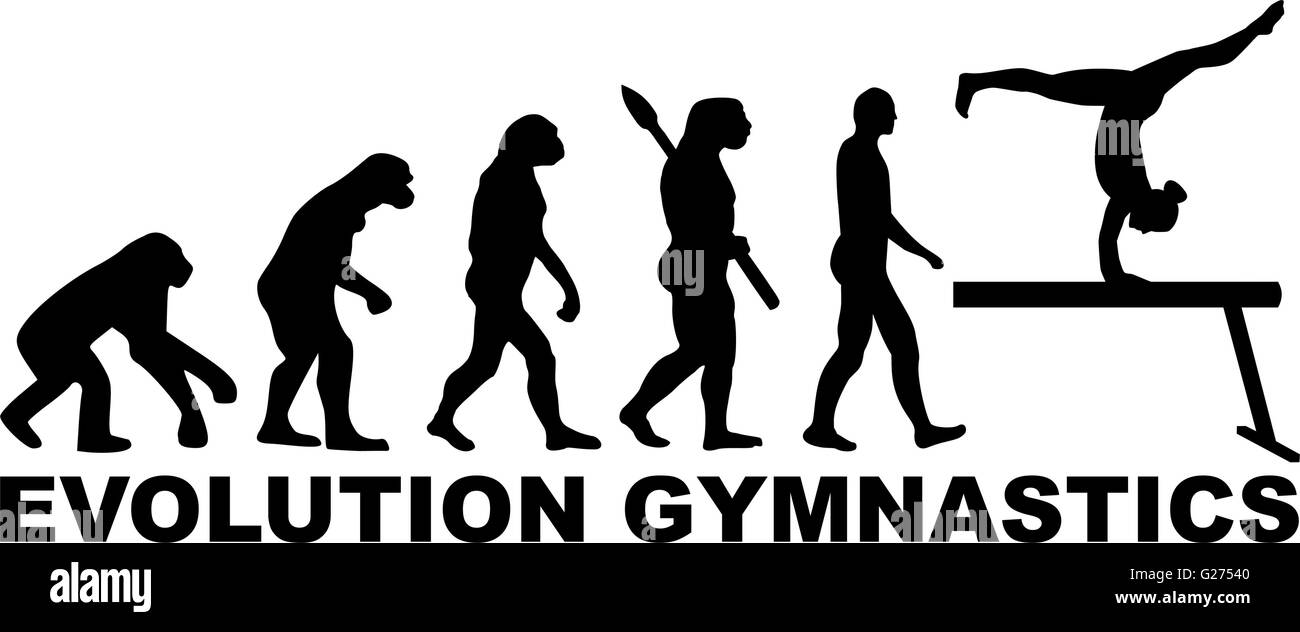 Evolution gymnastics with balance beam Stock Vector Image & Art - Alamy