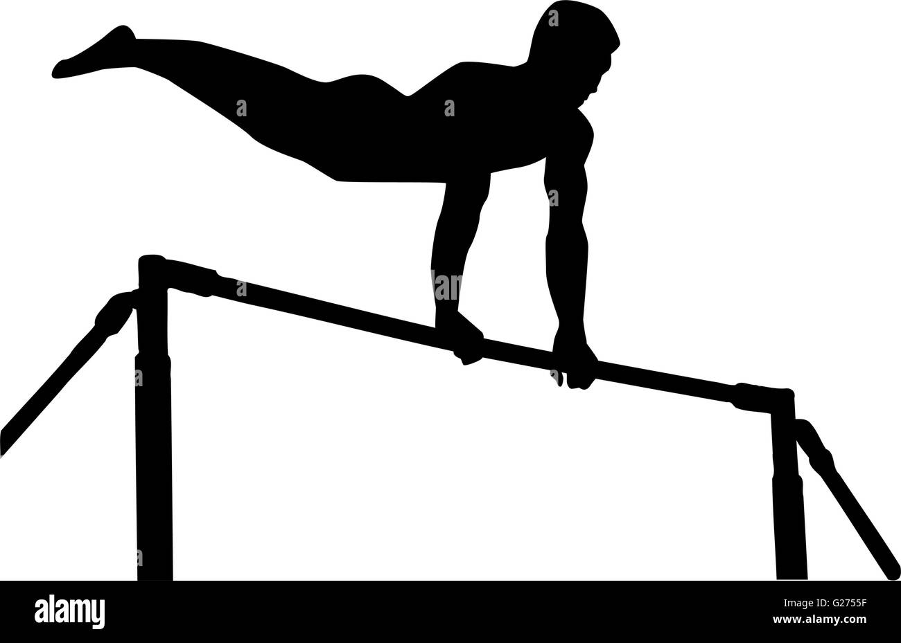 High bar gymnastics Stock Vector Images - Alamy