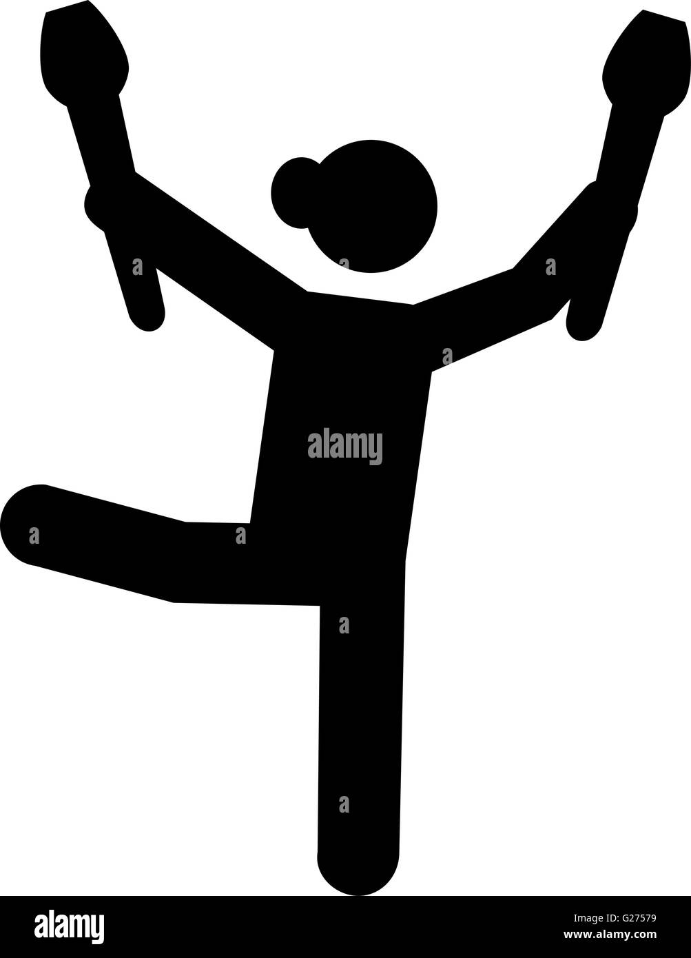 Gymnastics with clubs pictogram Stock Vector Image & Art - Alamy