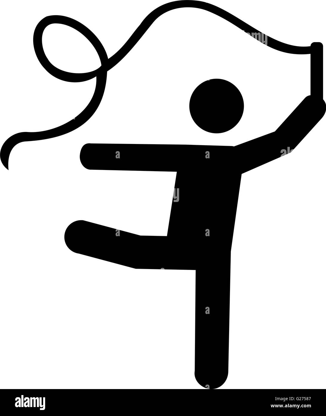 Gymnastics with ribbon pictogram Stock Vector Image & Art - Alamy