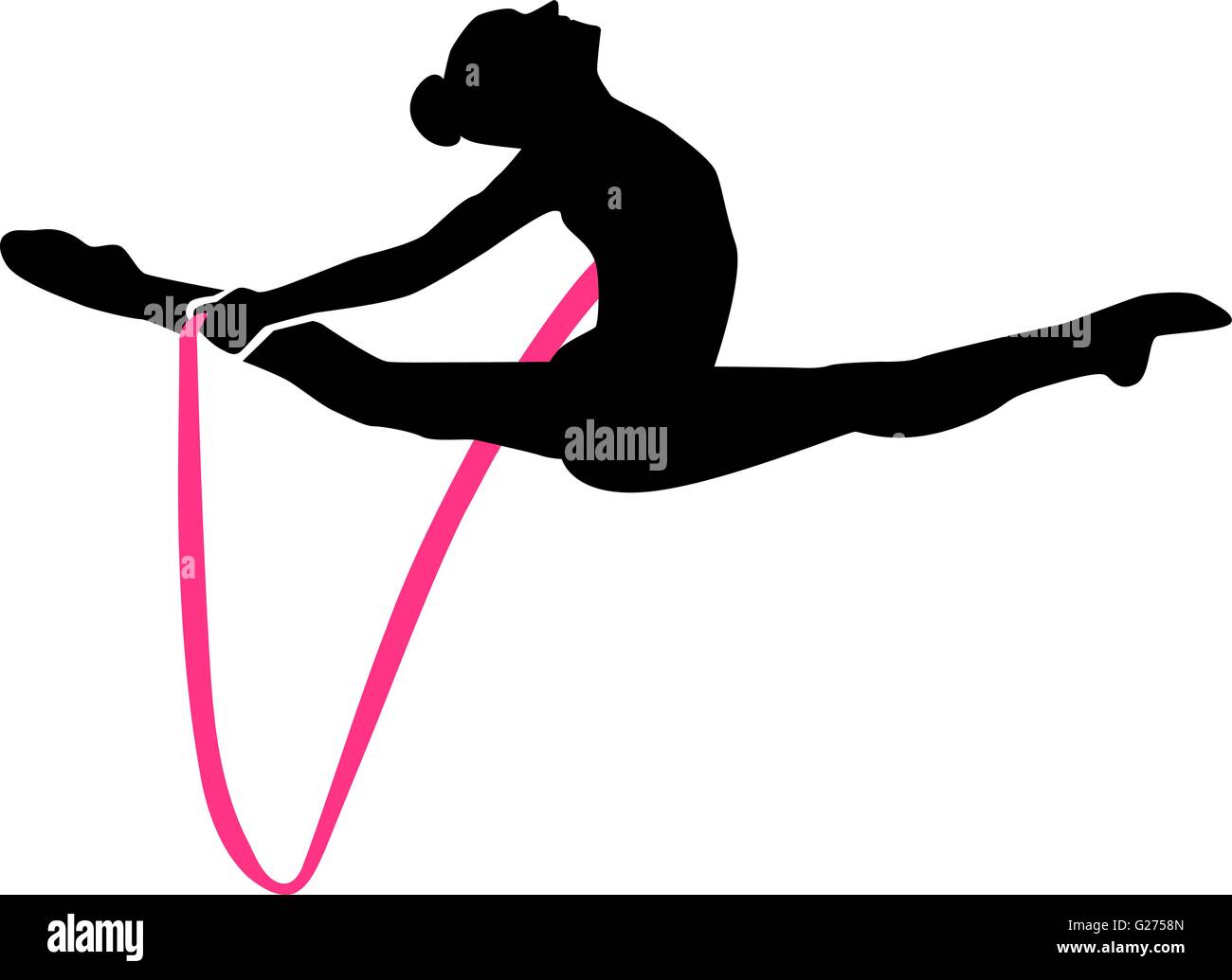 Gymnastics woman jumping with rope Stock Vector Image & Art - Alamy