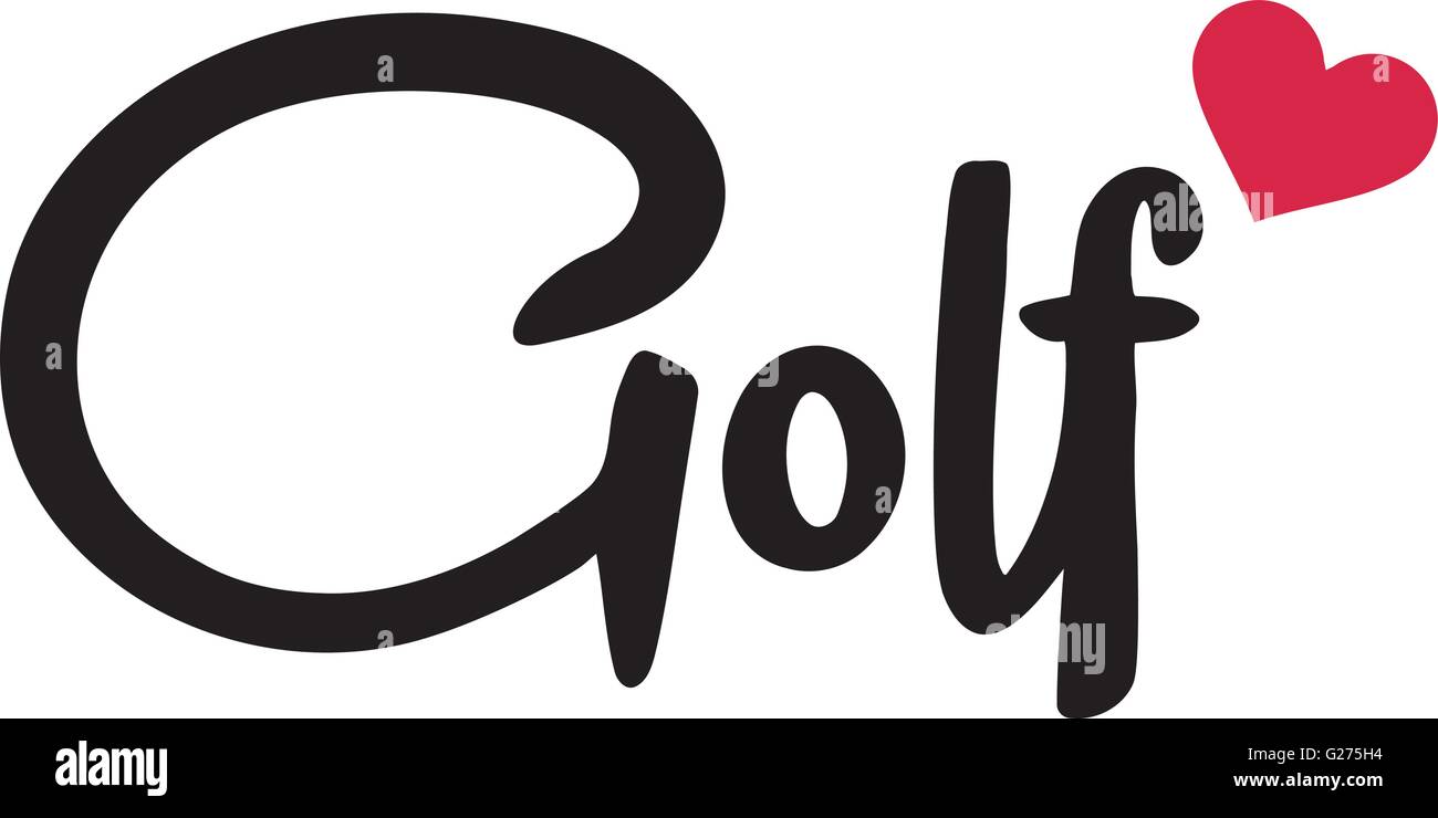 Golf word with heart Stock Vector Image & Art - Alamy