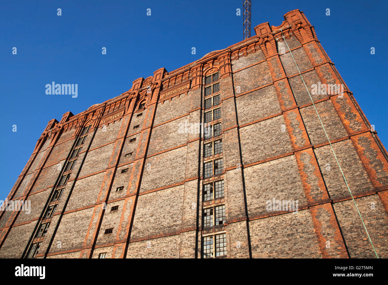 Abandoned 1901 ruins of dockside buildings in the Liverpool Docklands ...