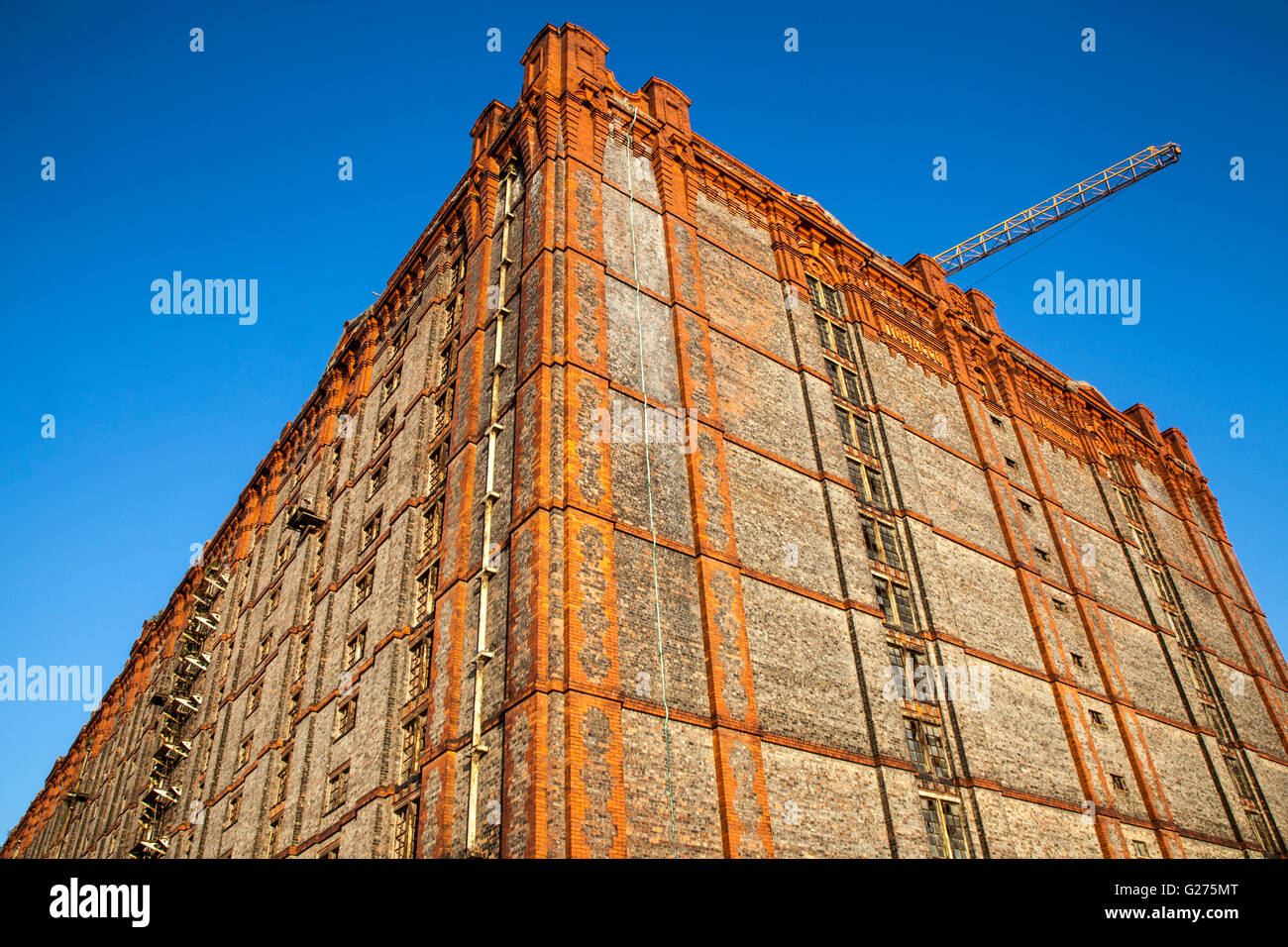 Abandoned 1901 ruins of dockside buildings in the Liverpool Docklands ...