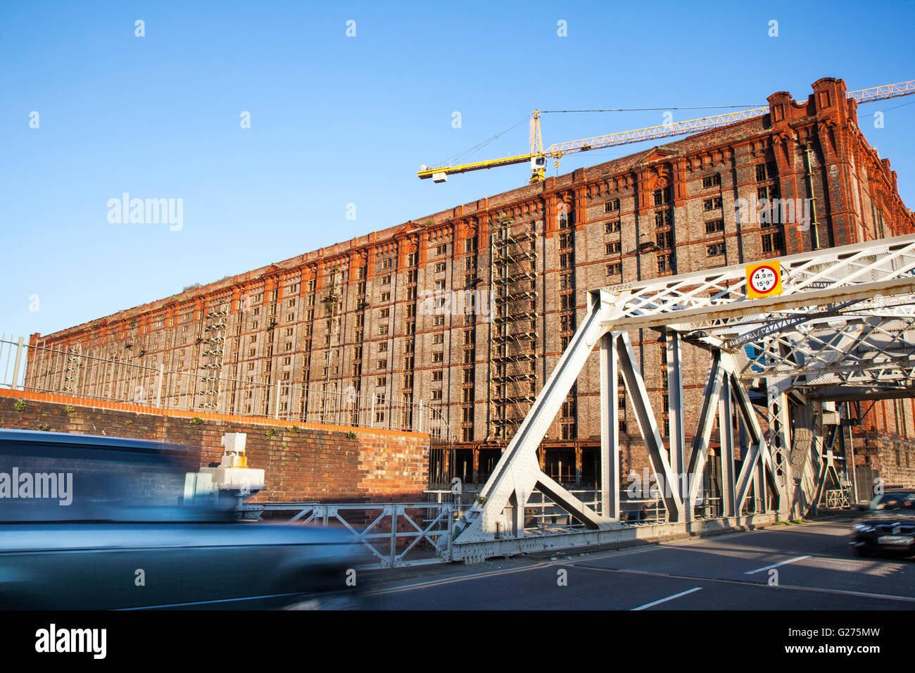 Abandoned 1901 ruins of dockside buildings in the Liverpool Docklands ...