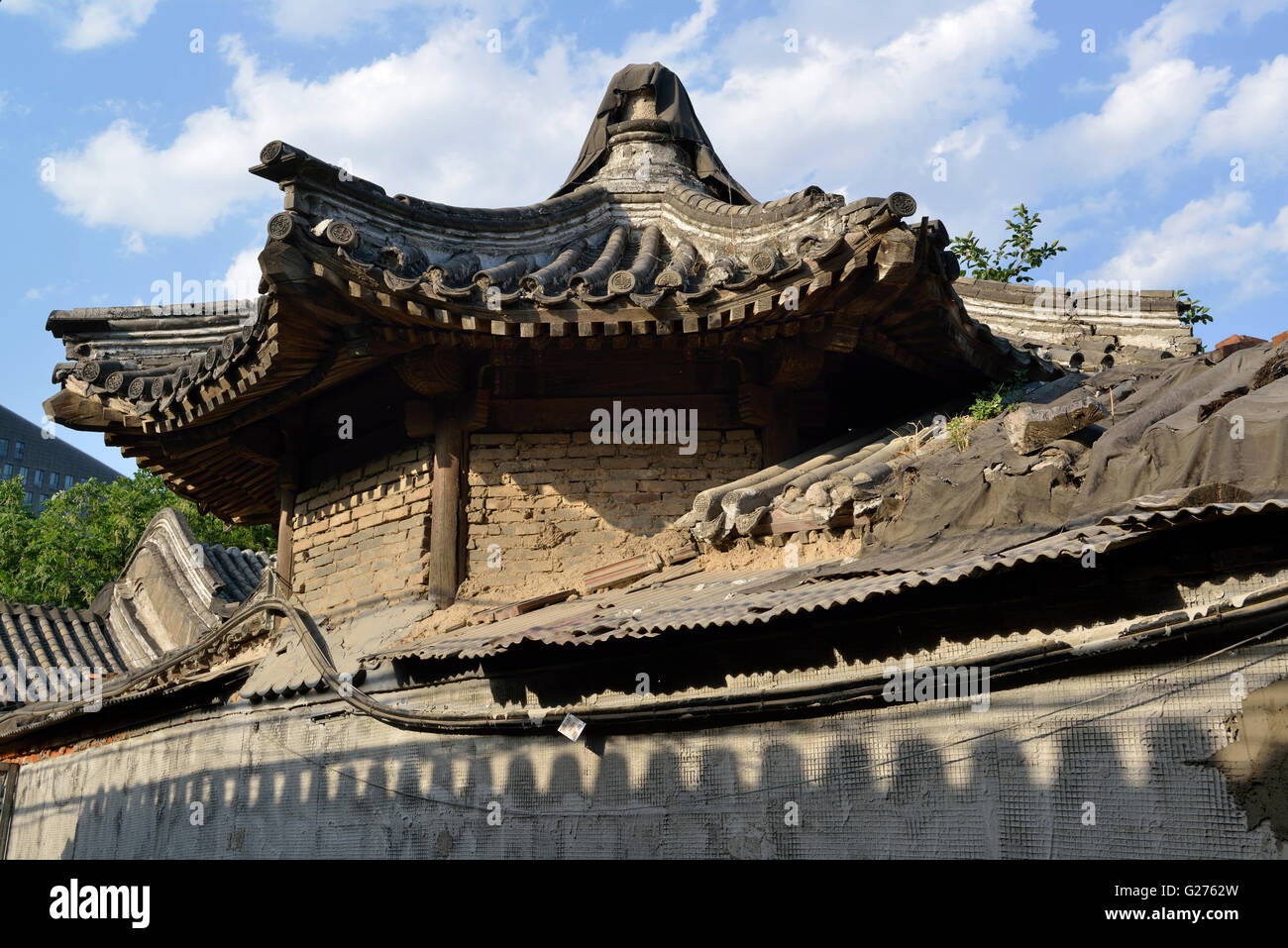 A Ming Dynasty pavilion used as a resident house at Temple of Yang ...