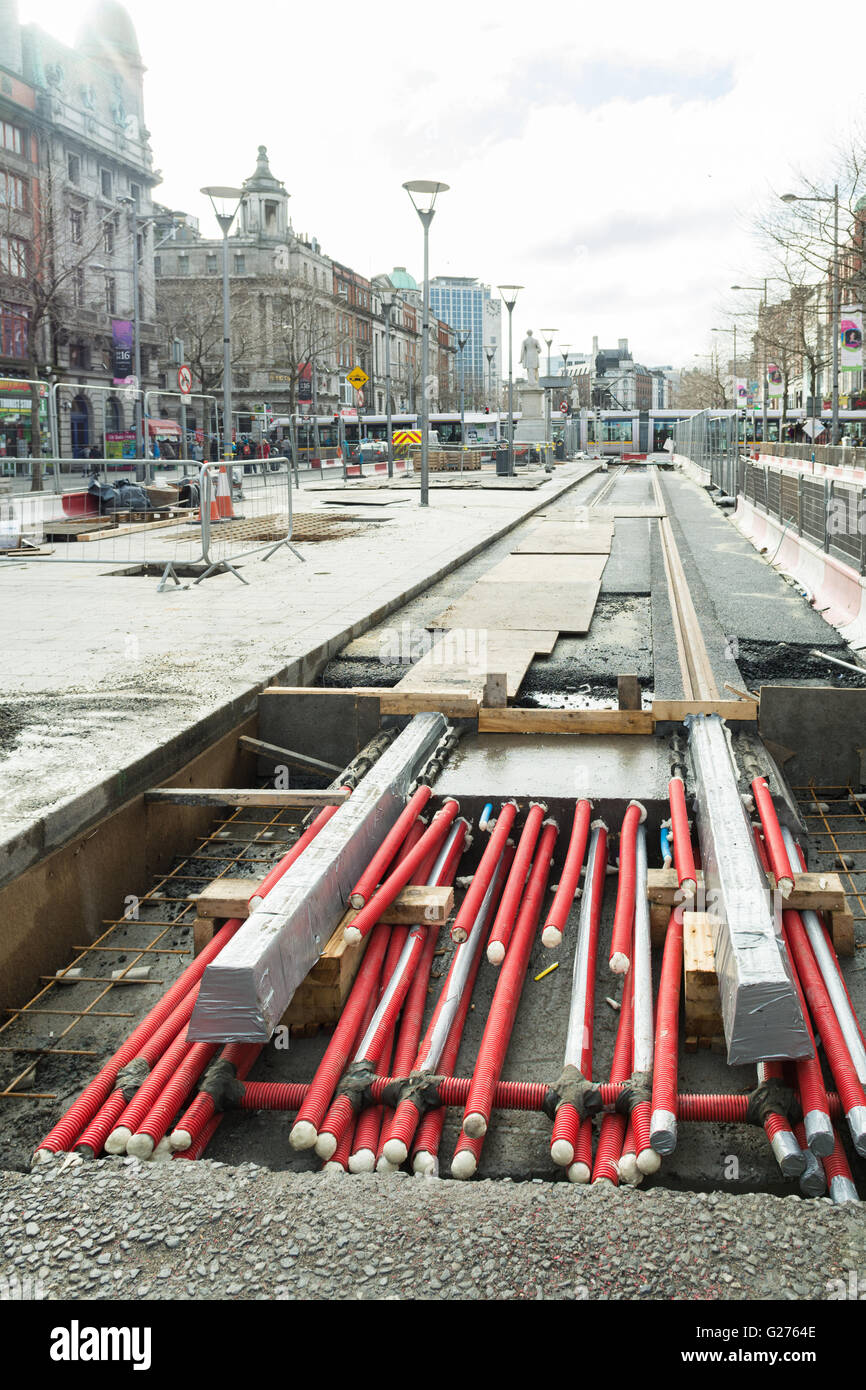 Dublin tram extension works to the Luas Green Line route, Dublin ...